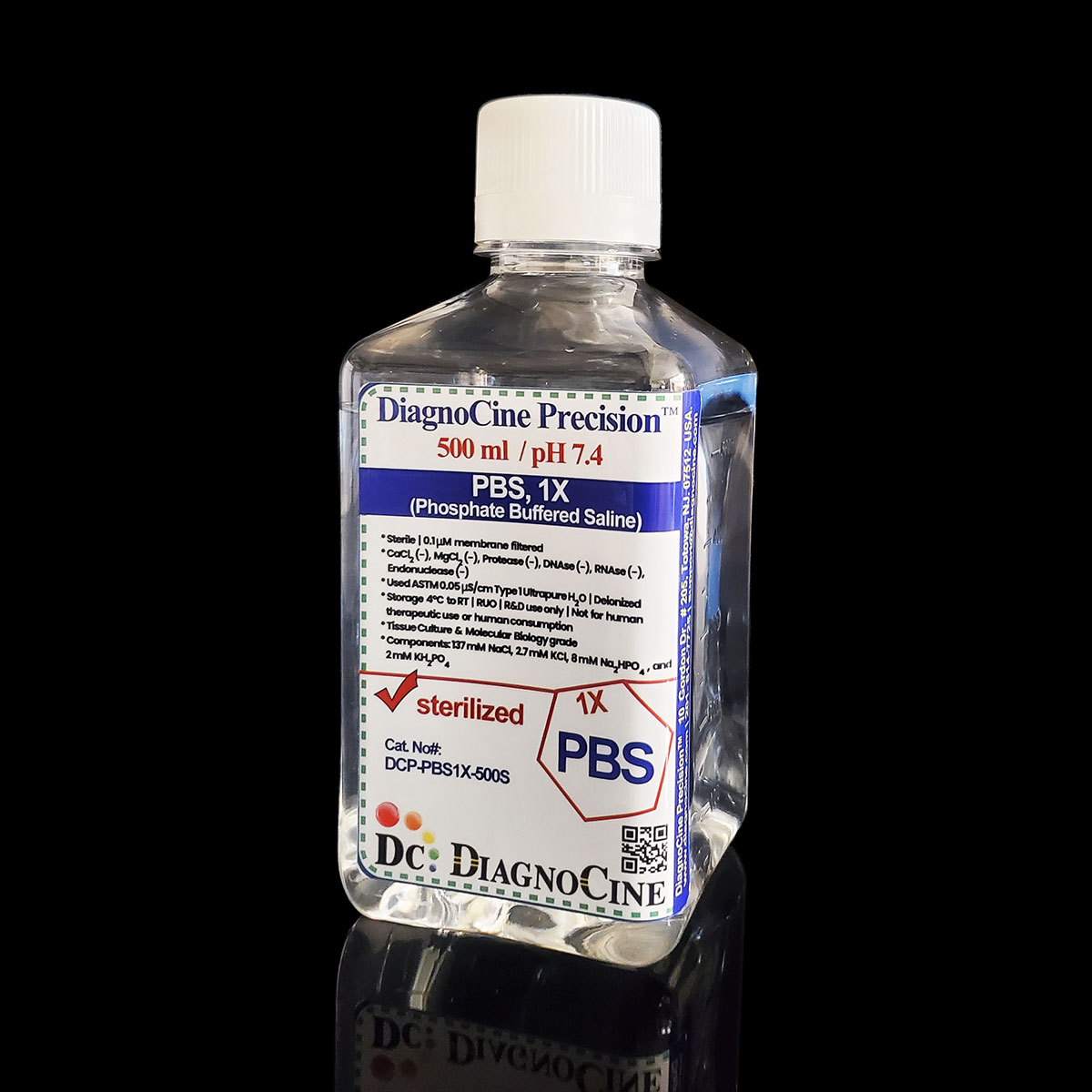 PBS, 1X (Phosphate Buffered Saline), Sterile - DiagnoCine Precision